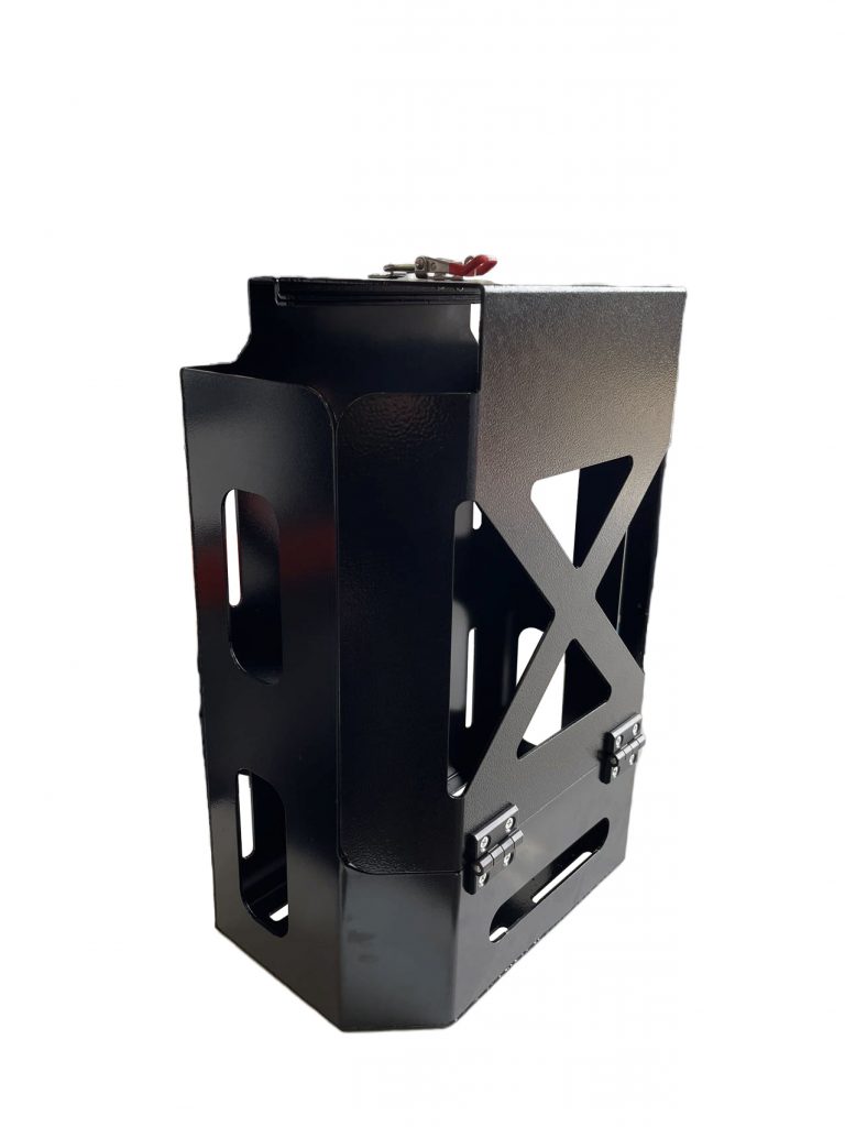 lockable Jerry can holder–flat alloy-Black – Mying
